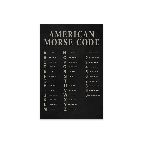 Ebern Designs Morse Code by PatentPrintStore - Unframed Painting | Wayfair